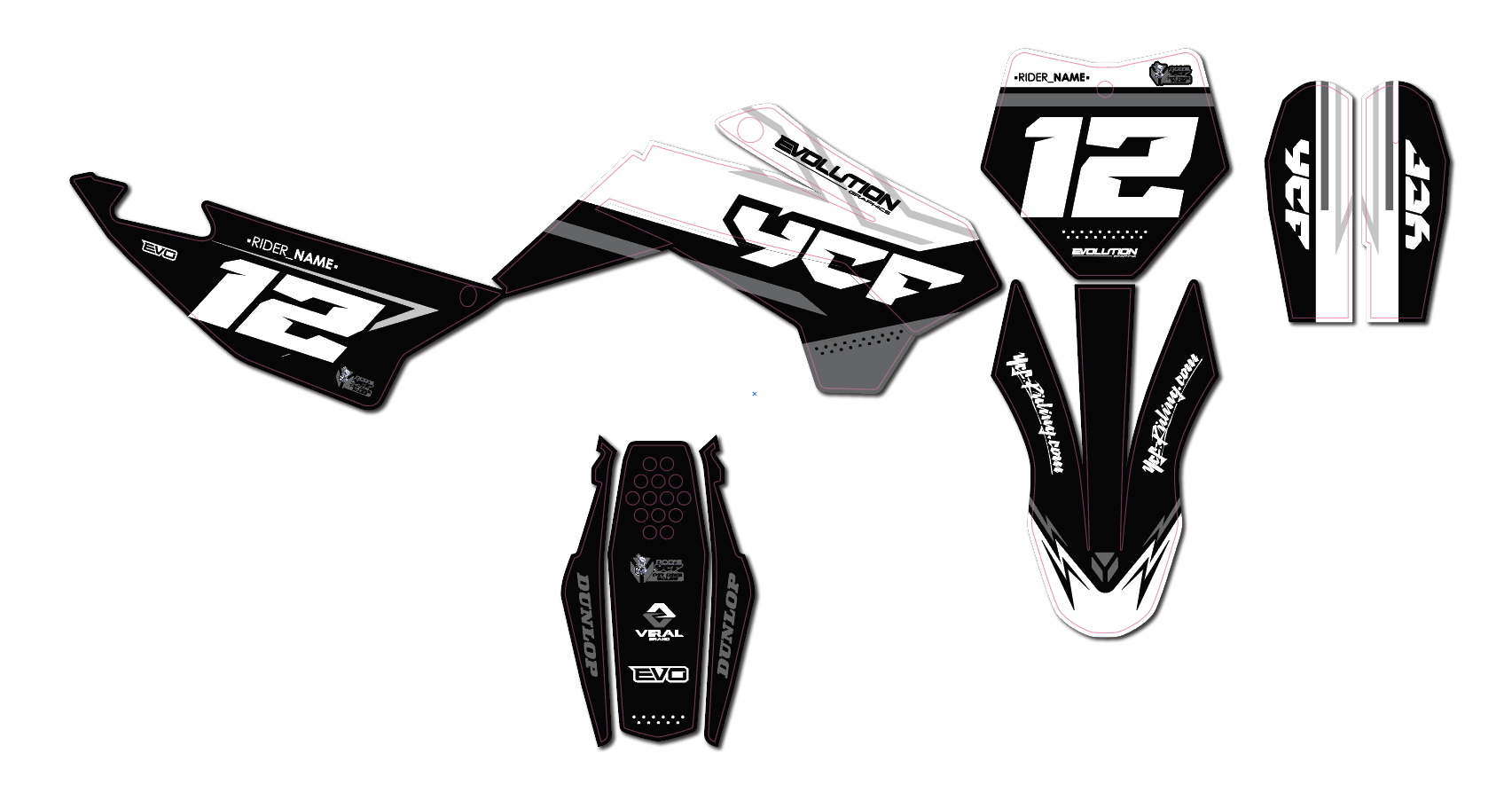 ROBS YCF EVOLUTION GRAPHIC KIT (GREY) – RobsYCF